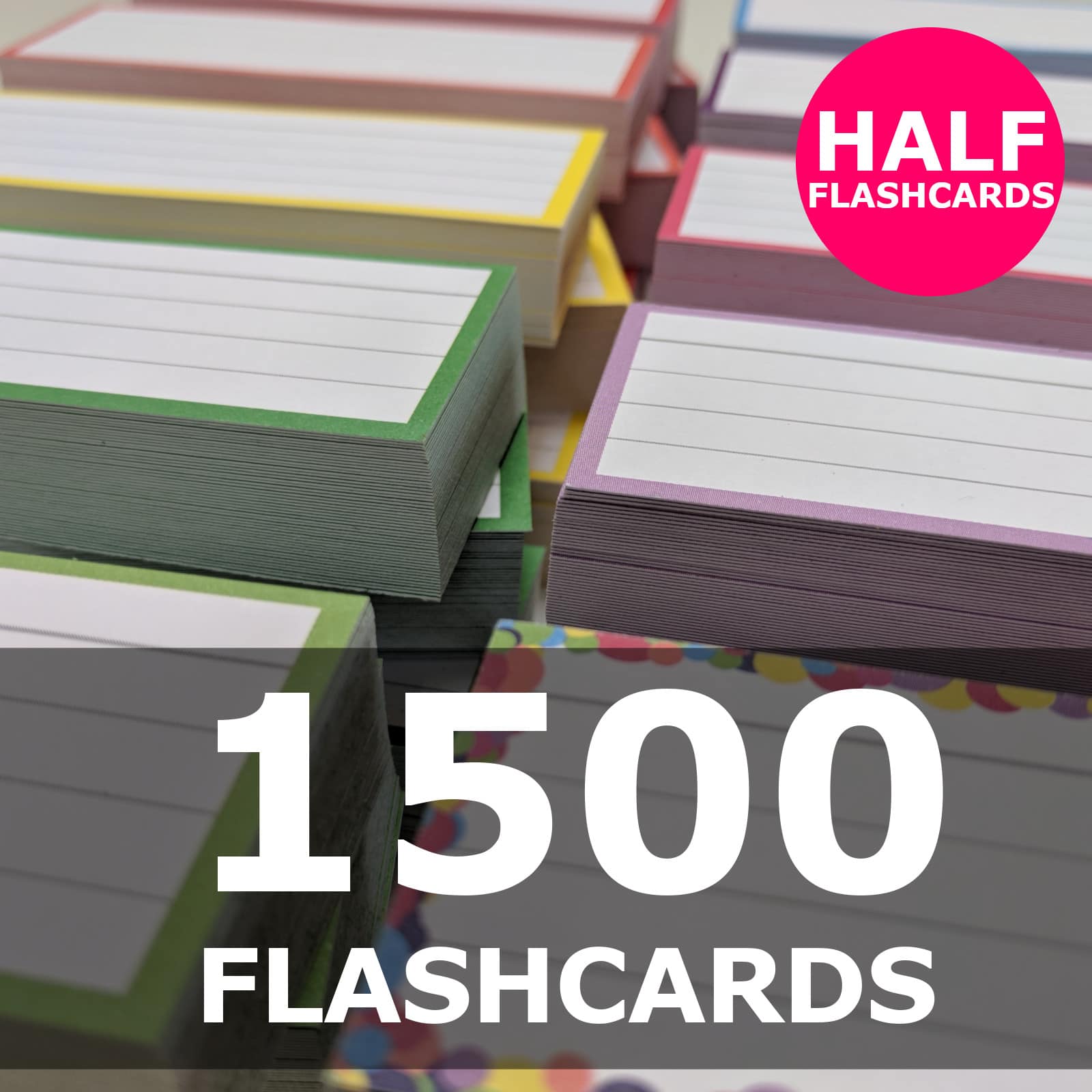 1000 Half Flashcards - Flashcards and Stationery